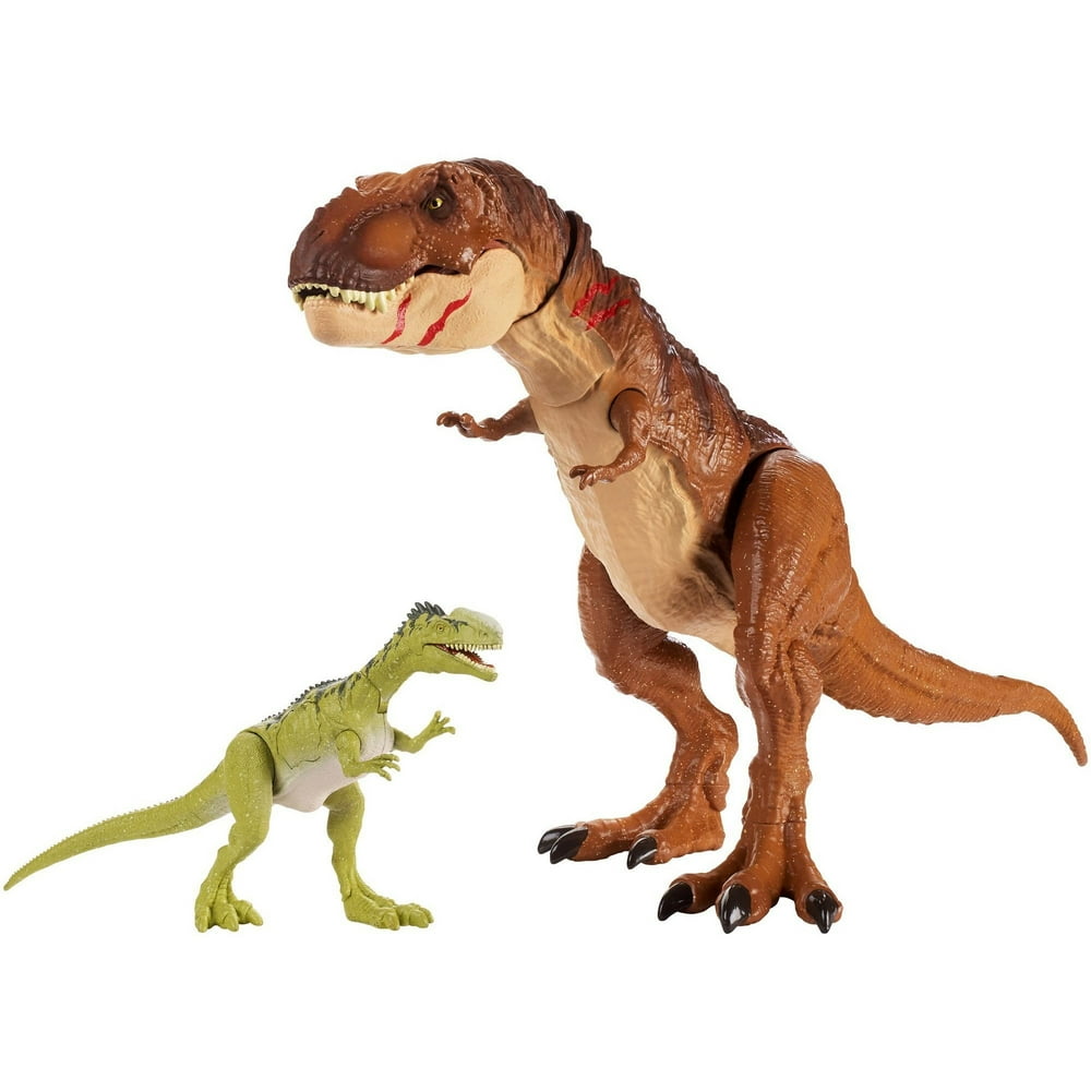 Jurassic World Battle Damage Tyrannosaurus Rex & Monolophosaurus ...