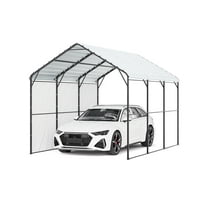 10x20 ft Portable Garage Heavy-Duty Metal Carport Canopy Kit, All ...