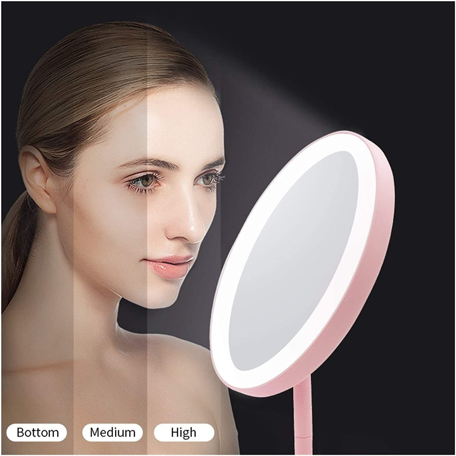 LED Makeup Mirror with Led Light Vanity Mirror Make up Mirrors with Lights Standing Mirror Led Touch Screen Cosmetic Mirrors Color 3 Lights no Battery Walmart