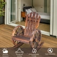 OverPatio Rocker Outdoor Wood Rocking Chair, Wood Rocker w/ Wheel ...
