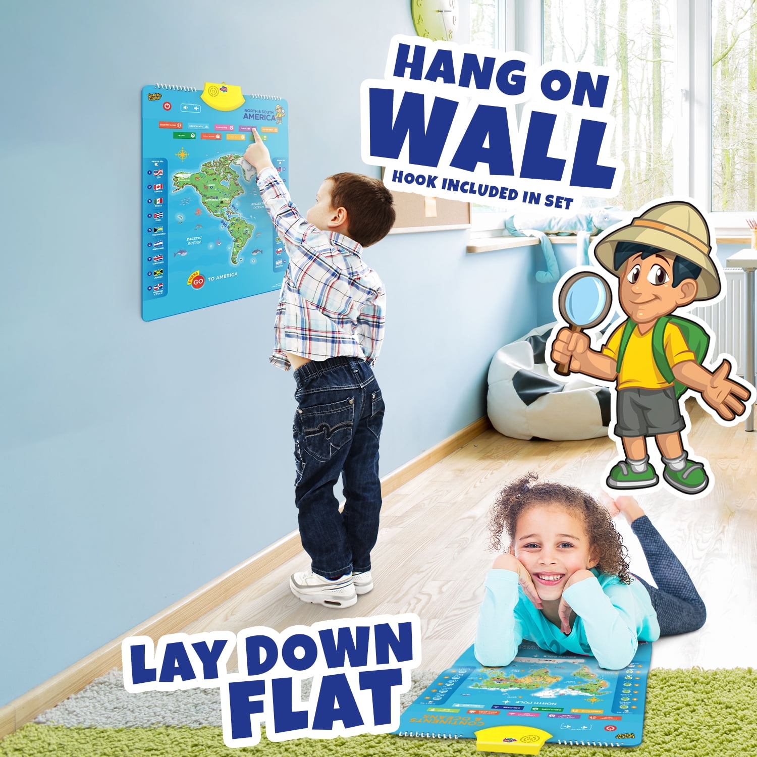 Buy Interactive World Map for Kids - Set of 5 Electronic Talking ...