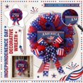45CM Patriotic Mesh Wreath with American Flag Print Bow and Sign for ...