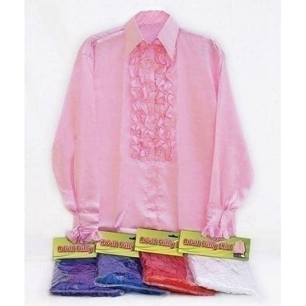 Satin Ruffle Shirt (Various Colours) Mens Costume - Walmart.com