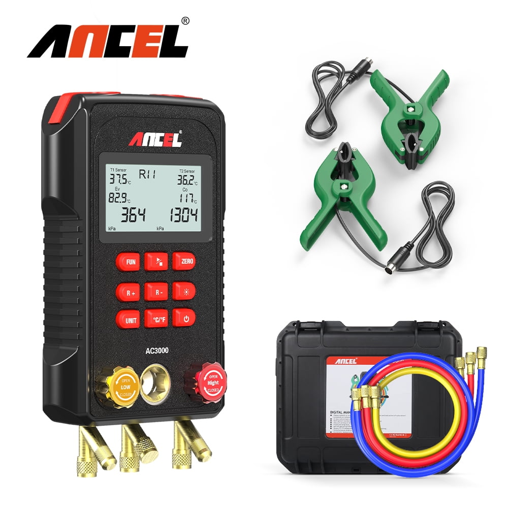 Buy Ancel AC3000 Digital Manifold Gauge Pressure Gauge Refrigeration ...