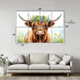 8 Pack Art Acoustic Panels Sound Absorbing Highland Cow Floral Crown ...
