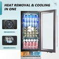 EUHOMY Beverage Refrigerator Cooler Under Counter 126 Cans Beverage ...