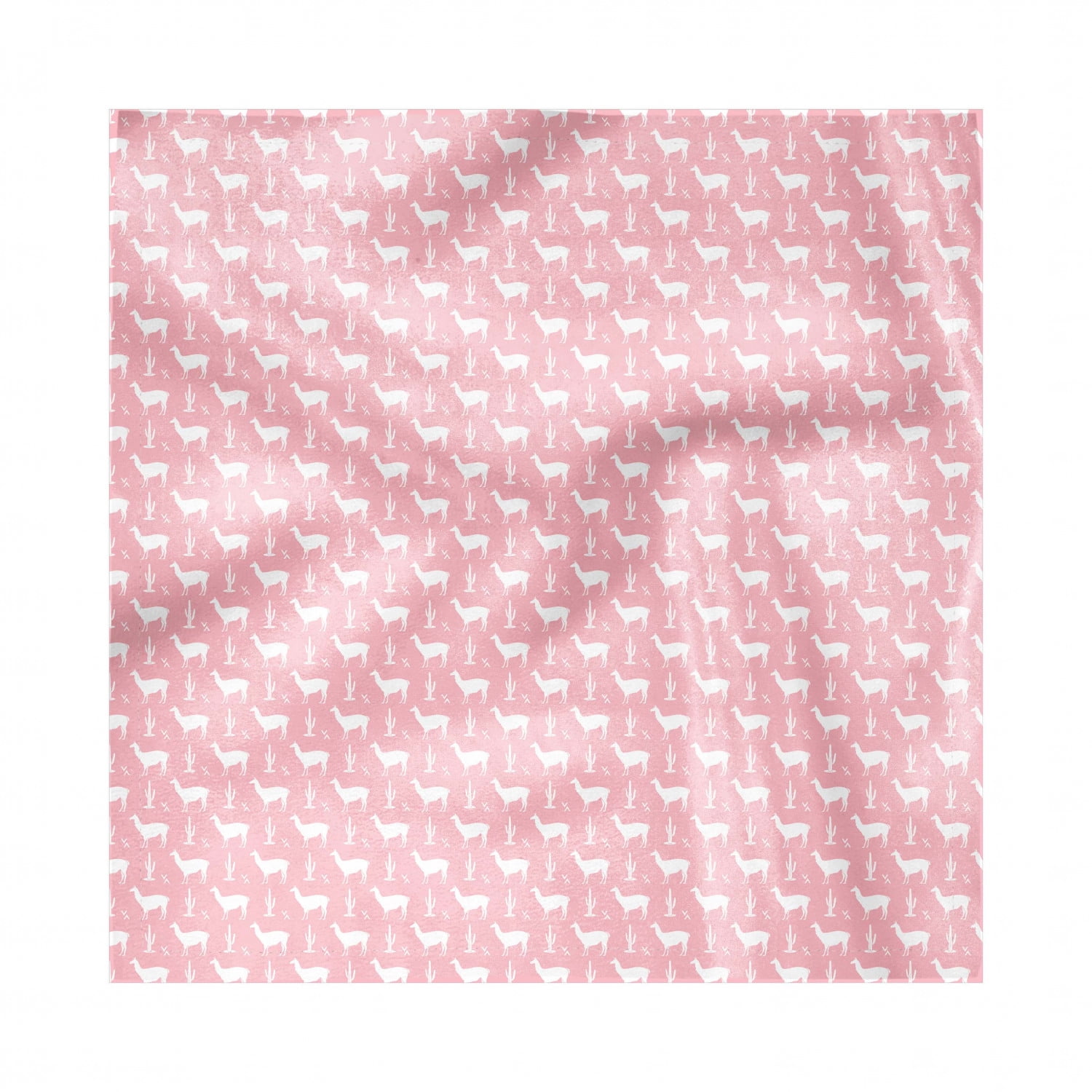 Cactus Print Decorative Satin Napkins Set Of 4 Silhouettes Of Llama