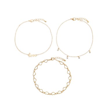 Women's Anklet Set, Cubic Zirconia, 3 Pieces - Walmart.com