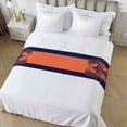Bed Runner Lobster Bedding Scarves Soft Decorative Bed Flag Orange Navy ...