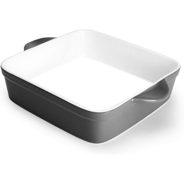8x8 inch Square Porcelain Baking Dish with Double Handles - Non-Stick ...
