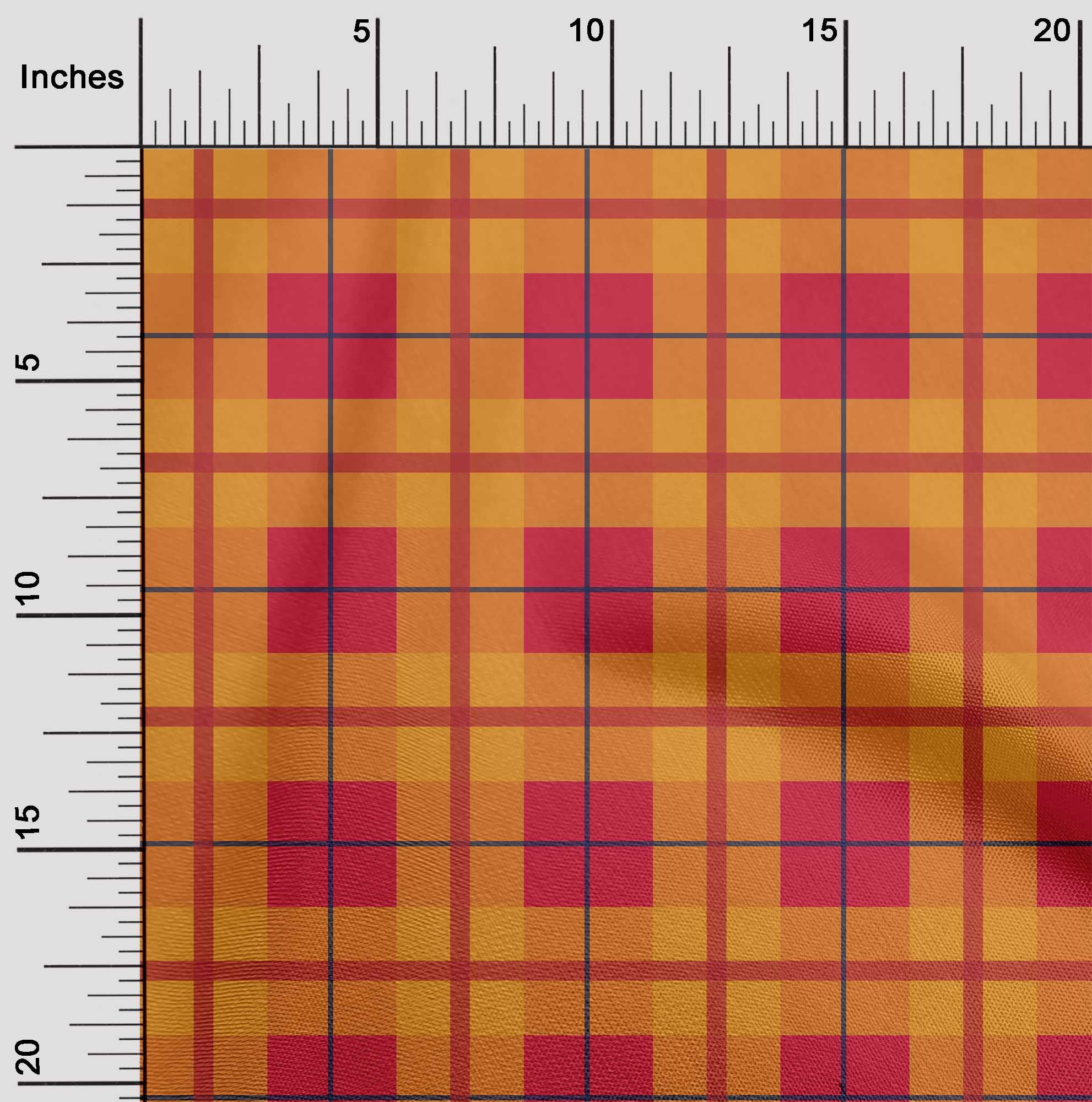 oneOone Cotton Jersey Bright Red Fabric Madras Check Sewing Fabric By ...