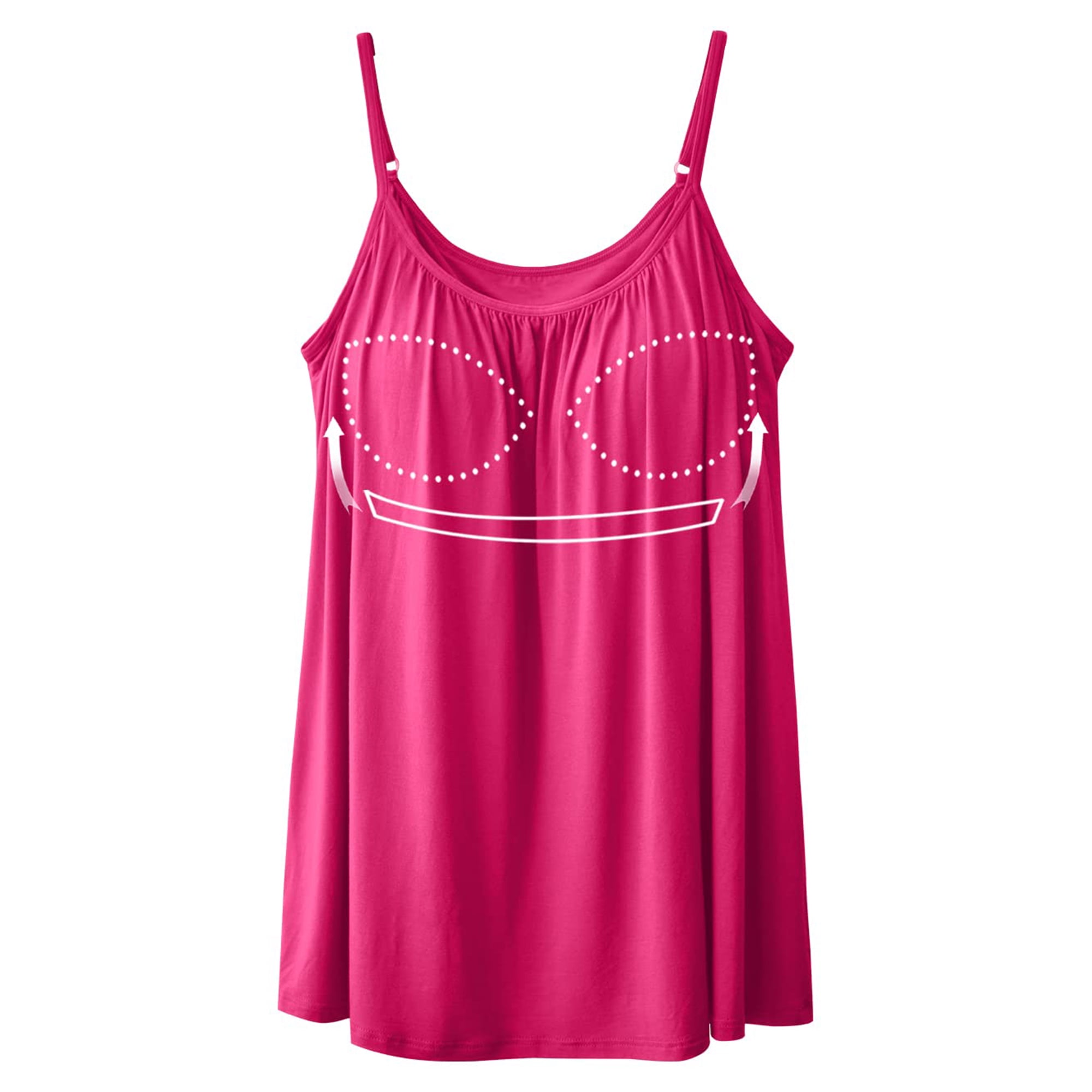 CARCOS Camisoles for Women with Built in Bra Adjustable Straps Plus ...