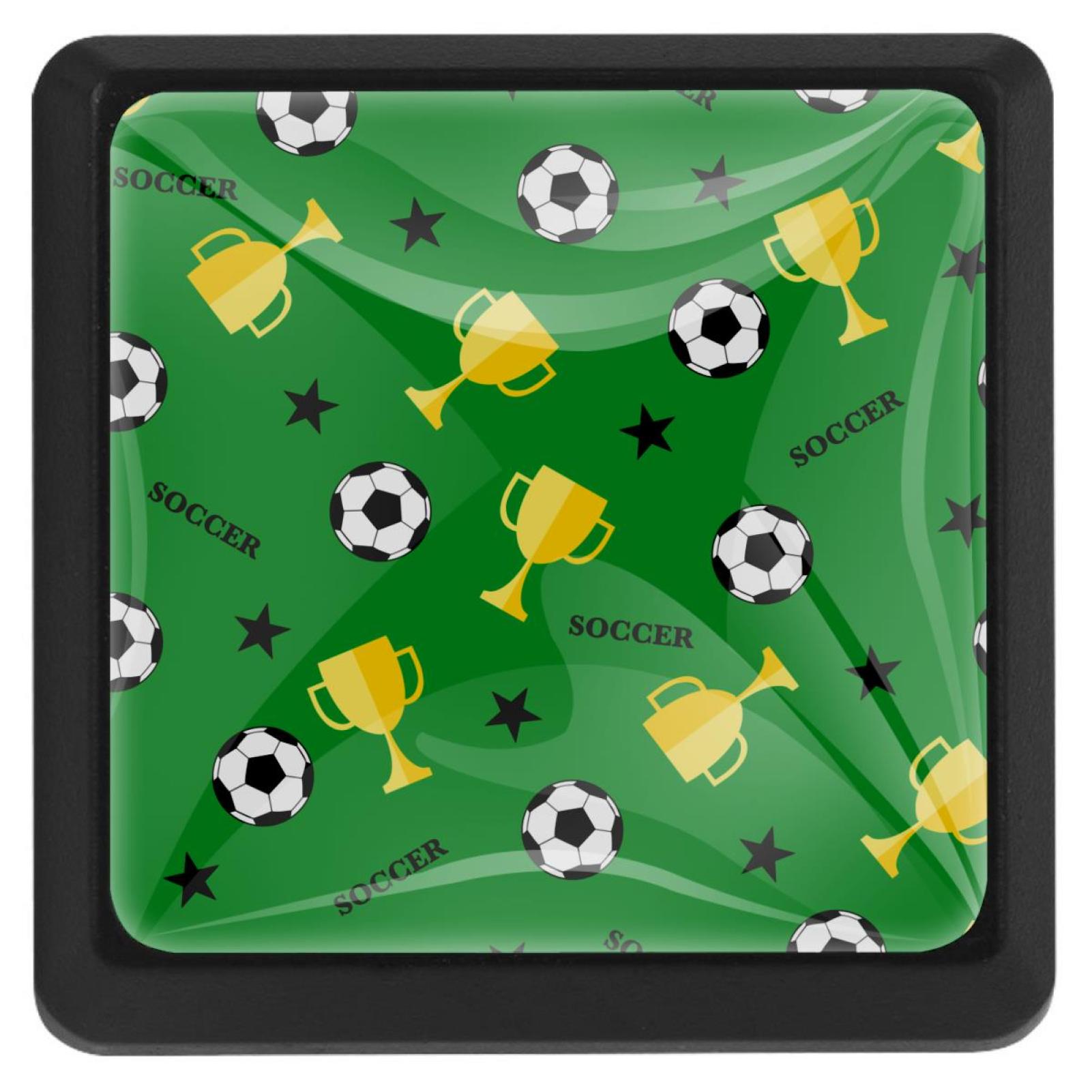 3 Pack Football Trophy Square Cabinet Door Knobs Decor for Cupboard ...