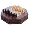 Trademark Games Octagonal Wood Chess and Checkers Set with Board and ...