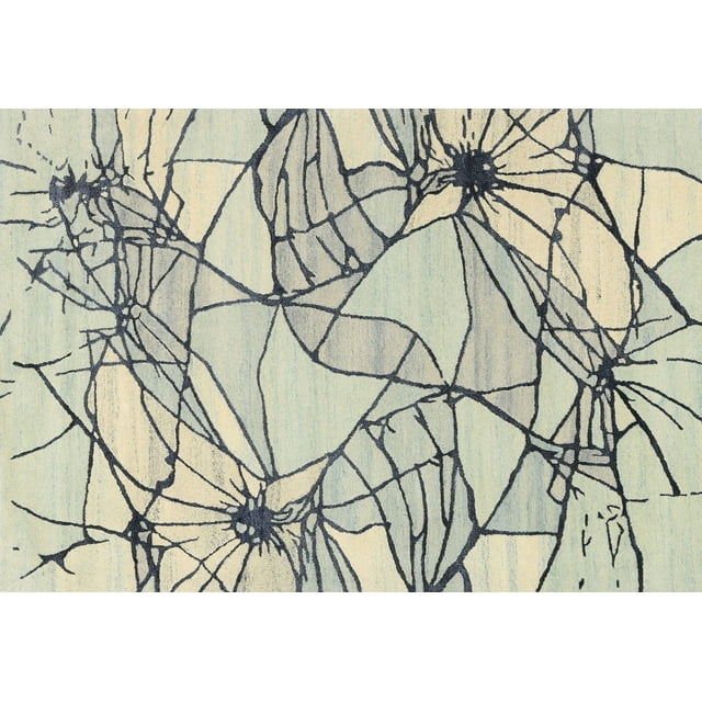 Ahgly Company Indoor Rectangle Contemporary Sage Green Abstract Area ...