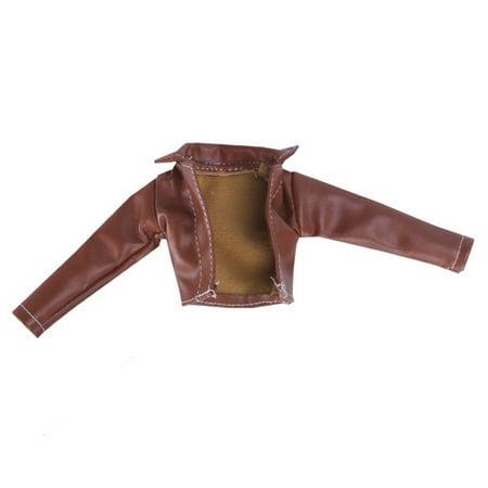 Doll Jacket Fashionable Brown Leather Jacket Realistic Clothes For 30cm ...