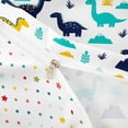 Aikeke Jungle Dinosaur Bedding, Kawaii Animal Dino Duvet Cover Full ...