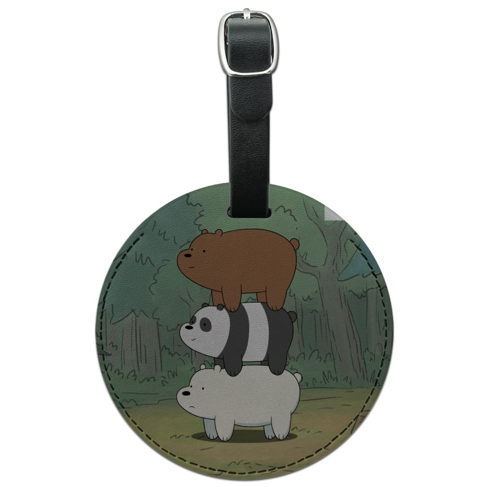 We Bare Bears Bear Stack Round Leather Luggage Card Suitcase Carry-On ...