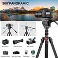 Camera Tripod, 72" Video Tripod with Fluid , Heavy Duty Tripod with ...
