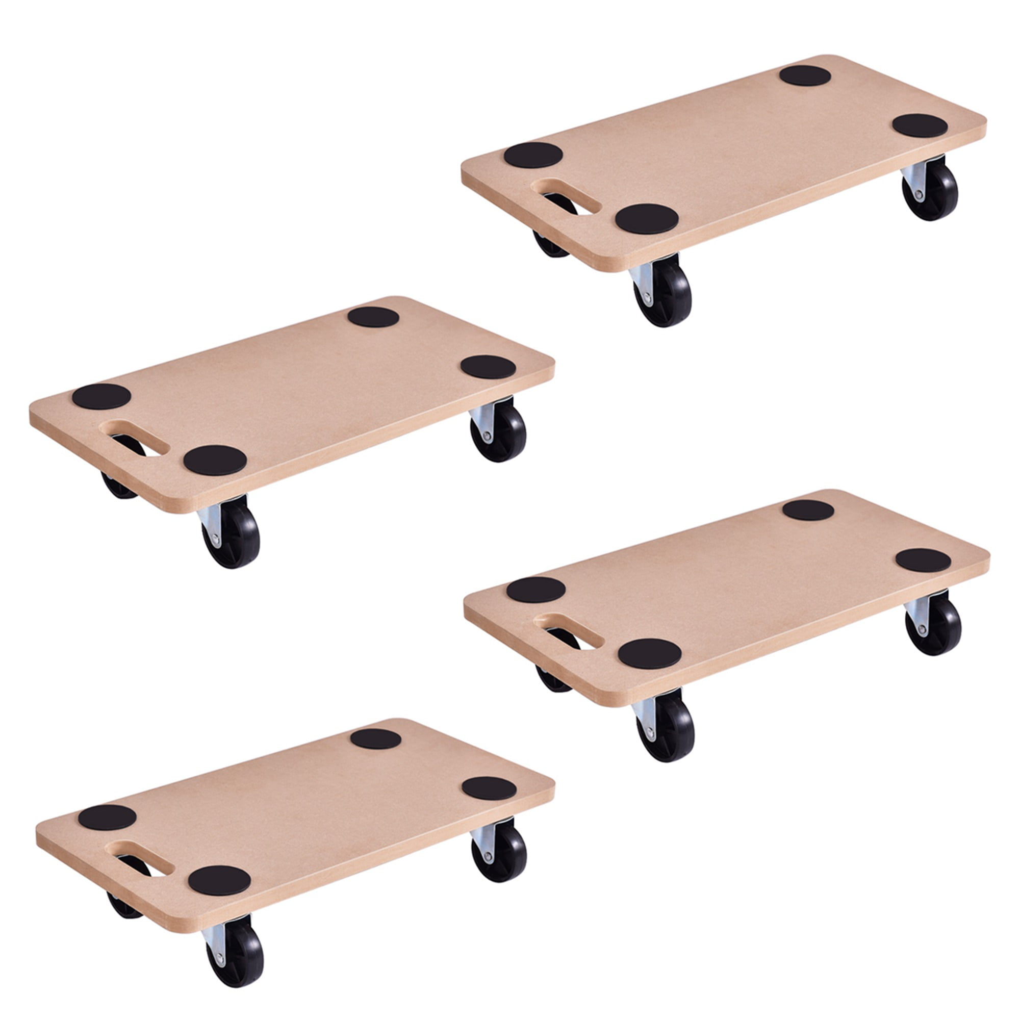 Click here for Costway 4pc 440lbs Platform Dolly Rectangle Wood U... prices