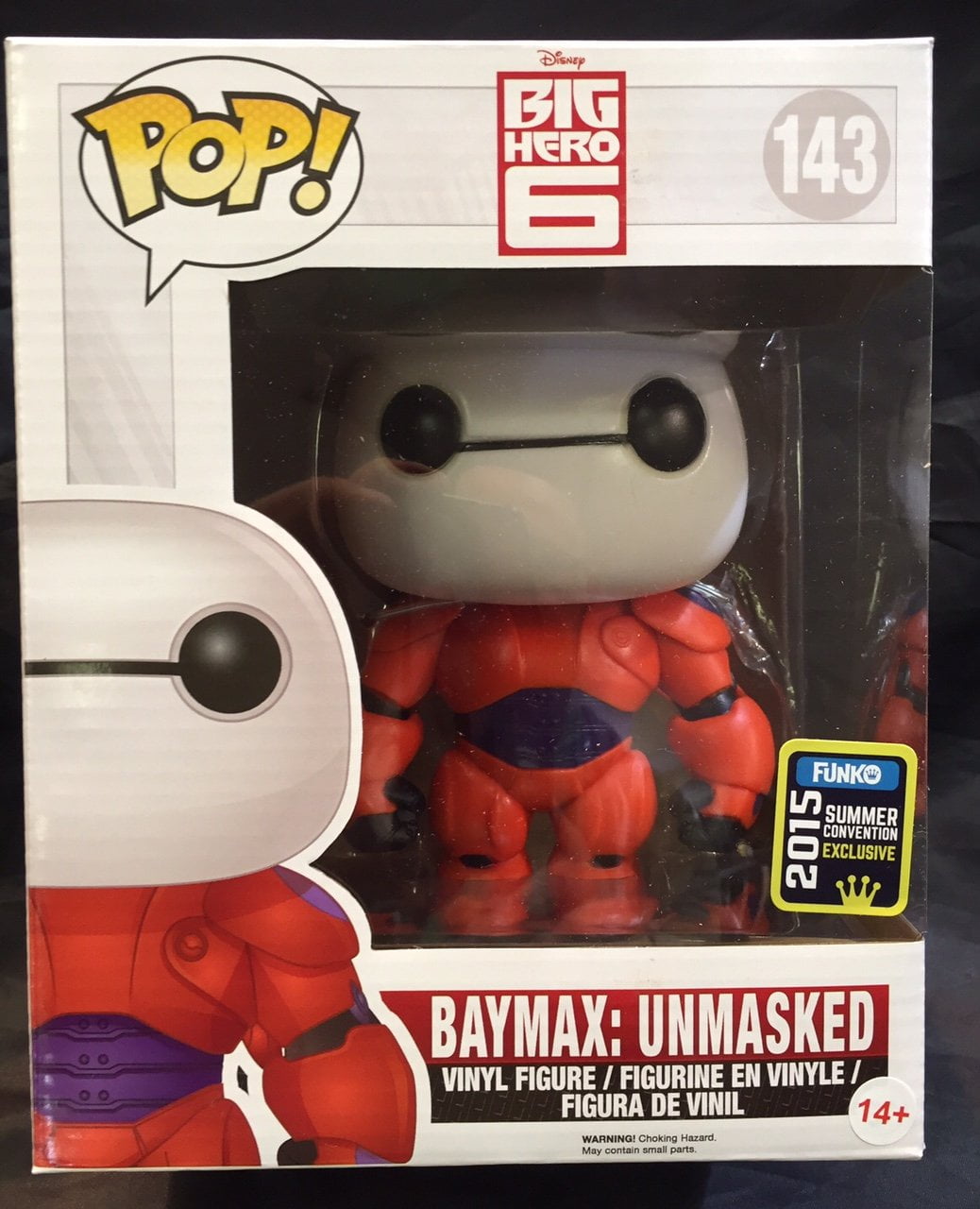 Funko POP! Disney Big Hero 6 - 6 Inch Baymax: Unmasked #143 Exclusive ...