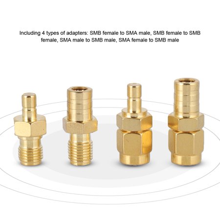 SMA Adapter, Nickel Plated Brass SMB To SMA Adapter, RF Converter Set 4 ...