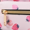 Pink Strawberry Faux Leather Mini Backpack Crossbody Bag with ...