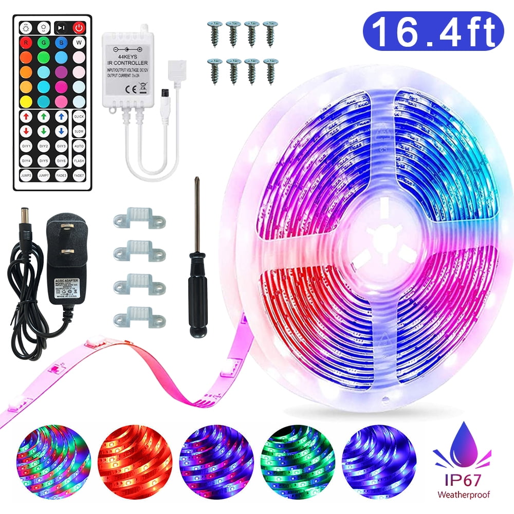 16.4ft（5M） Led Strip Lights,3528 RGB Color Changing Led Light Strips ...
