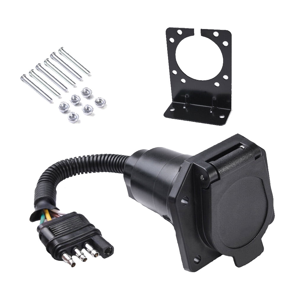 OOKWE Wiring Circuit Light Adapter 4-Way Flat Truck to 7-Way Blade Plug ...