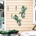 Vivid Metal Lizard Wall Decor - 12" Blue Gecko Outdoor Art - 2 Pack by ...