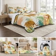 78x90in Quilt Bedding Set, Summer Leopards Coconut Trees Leaves ...