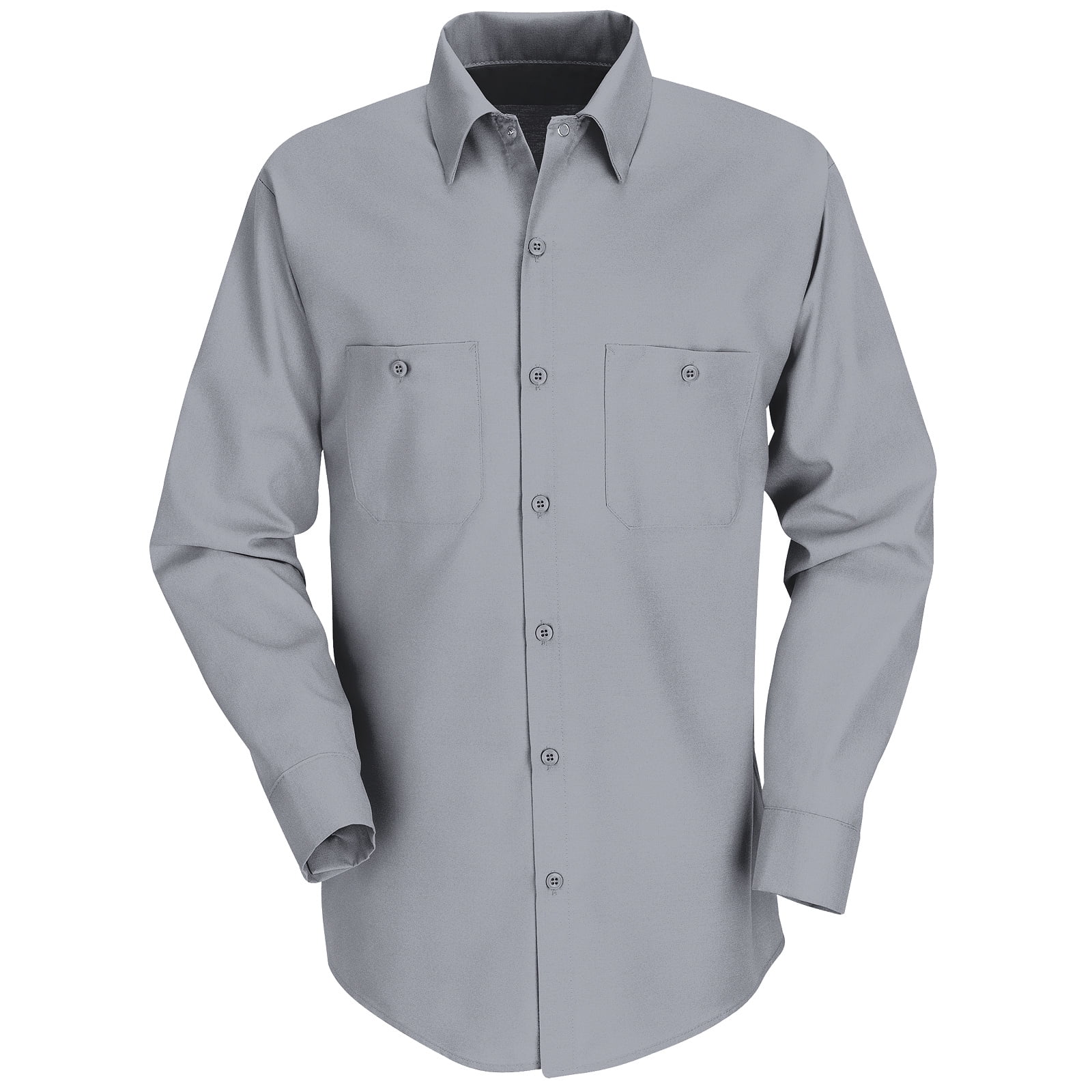 Red Kap - Red Kap Industrial Long Sleeve Work Shirt SP14 Silver 4XL ...
