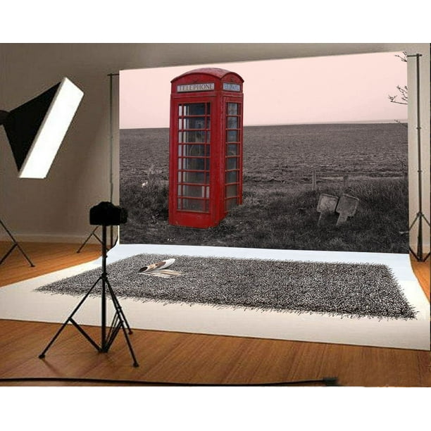 MOHome 7x5ft Backdrop Photography Background Red Telephone Booth in ...
