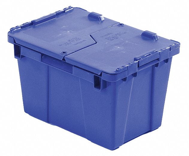Orbis Attached Lid Container,Blue,Solid,HDPE FP06 Blue - Walmart.com
