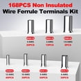 168 Pcs Wire Ferrules Kit 12-1/0 Gauge, Tinned Crimp Copper Ferrule ...