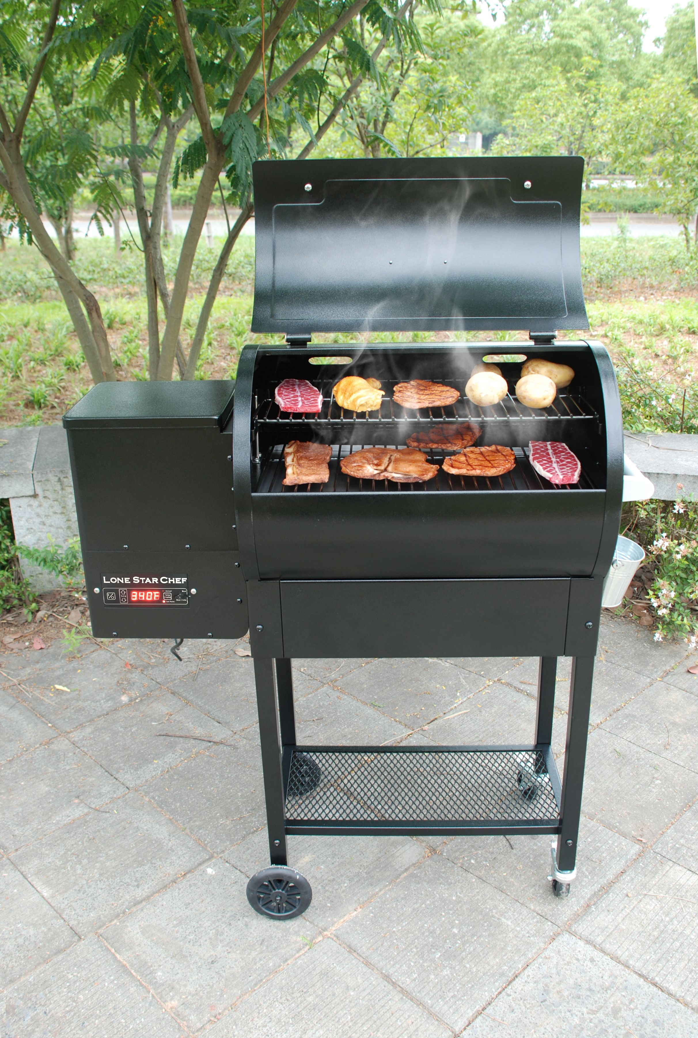 Lifesmart Lonestar Series Pellet Grill and Smoker with Meat Probe PID ...