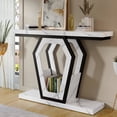 47.3" Openwork Bracket Console Table, Narrow Wood Sofa Table for ...