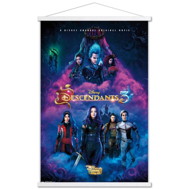 Disney Descendants 3 - One Sheet Wall Poster with Wooden Magnetic Frame ...