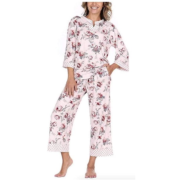 Flora Nikrooz Womens 2Pc Floral Pajama Pant Set, S, Pink - Walmart.com