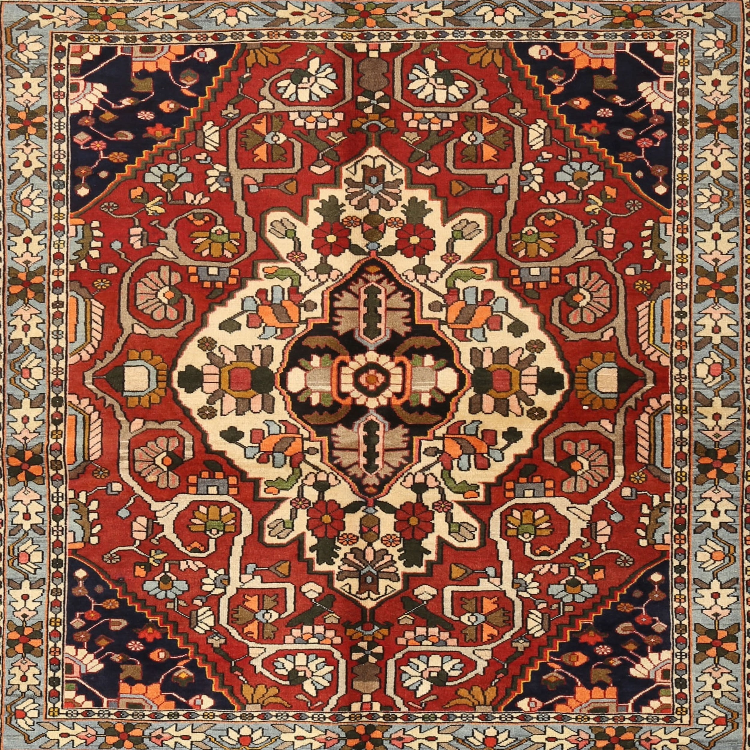 Ahgly Company Indoor Square Traditional Saffron Red Persian Area Rugs ...