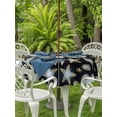 Blue Neon Coastal Round Outdoor Tablecloth with Umbrella Hole Seashell ...