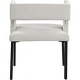 Meridian Furniture Caleb Cream Velvet Dining Room Chair Set with Matte ...
