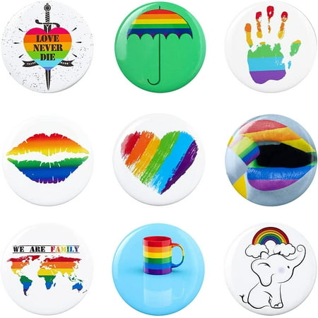 9 Pieces LGBT Pride Pins for Women Men Girls, Gay & Lesbian Rainbow ...