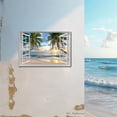 Beach Canvas Wall Art, Ocean with 3D Beach Window Pictures, Coastal ...