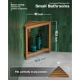16.5" Acacia Wood Corner Shower Stool, Wooden Bench for Shaving Legs ...