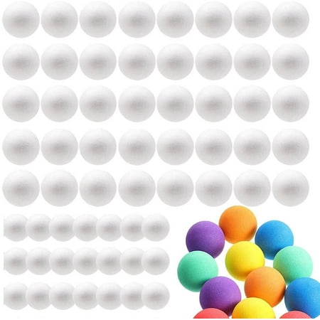 yayagoli 100Pcs White Fake Snowball Toy Soft Foam Balls Dia 2.5cm+5cm ...