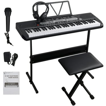 ZENY 61-Key Portable Electronic Piano LED Display Keyboard Kit W/ Music ...