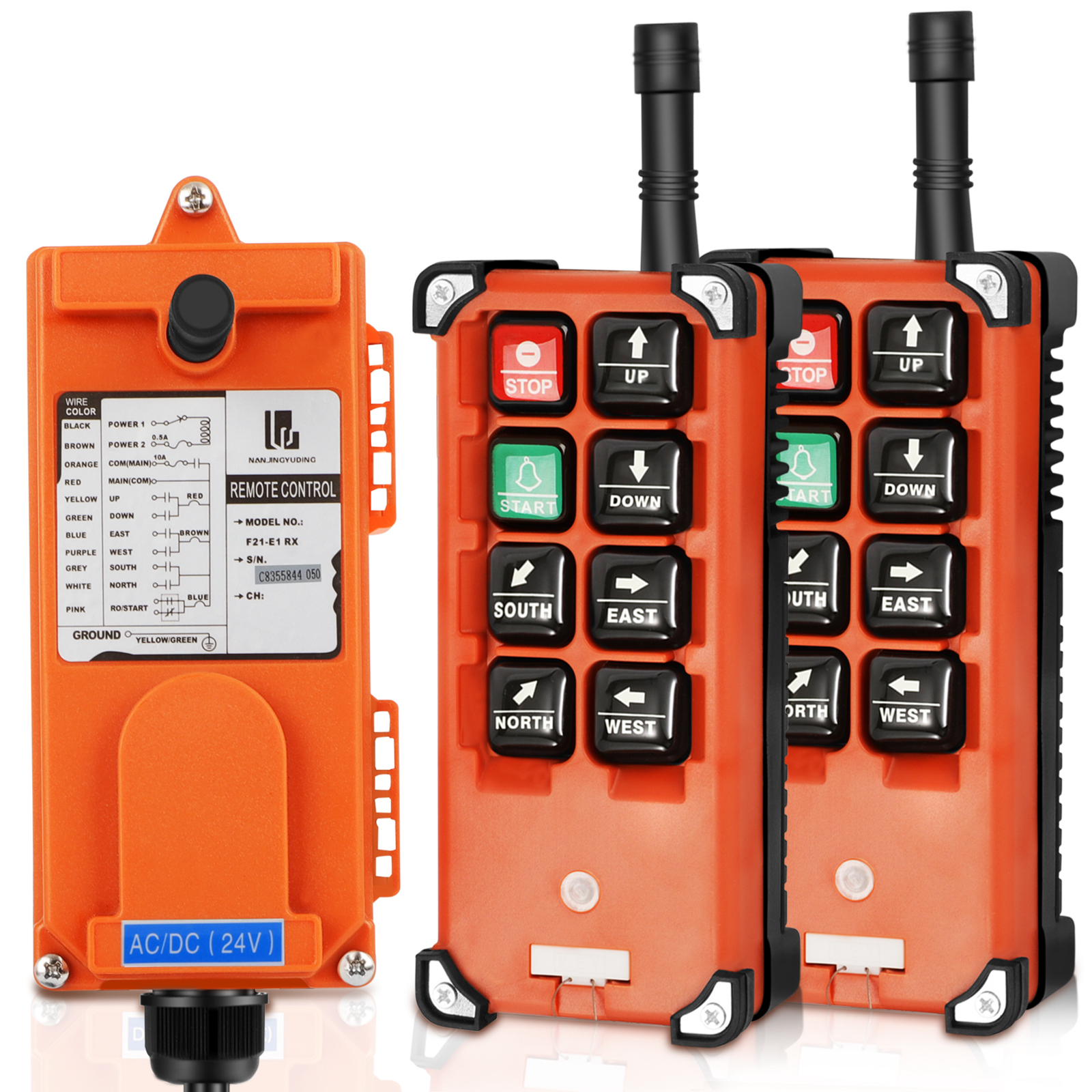 Wireless Crane Remote Control DC 24V 8 Buttons Electric Lift Hoist
