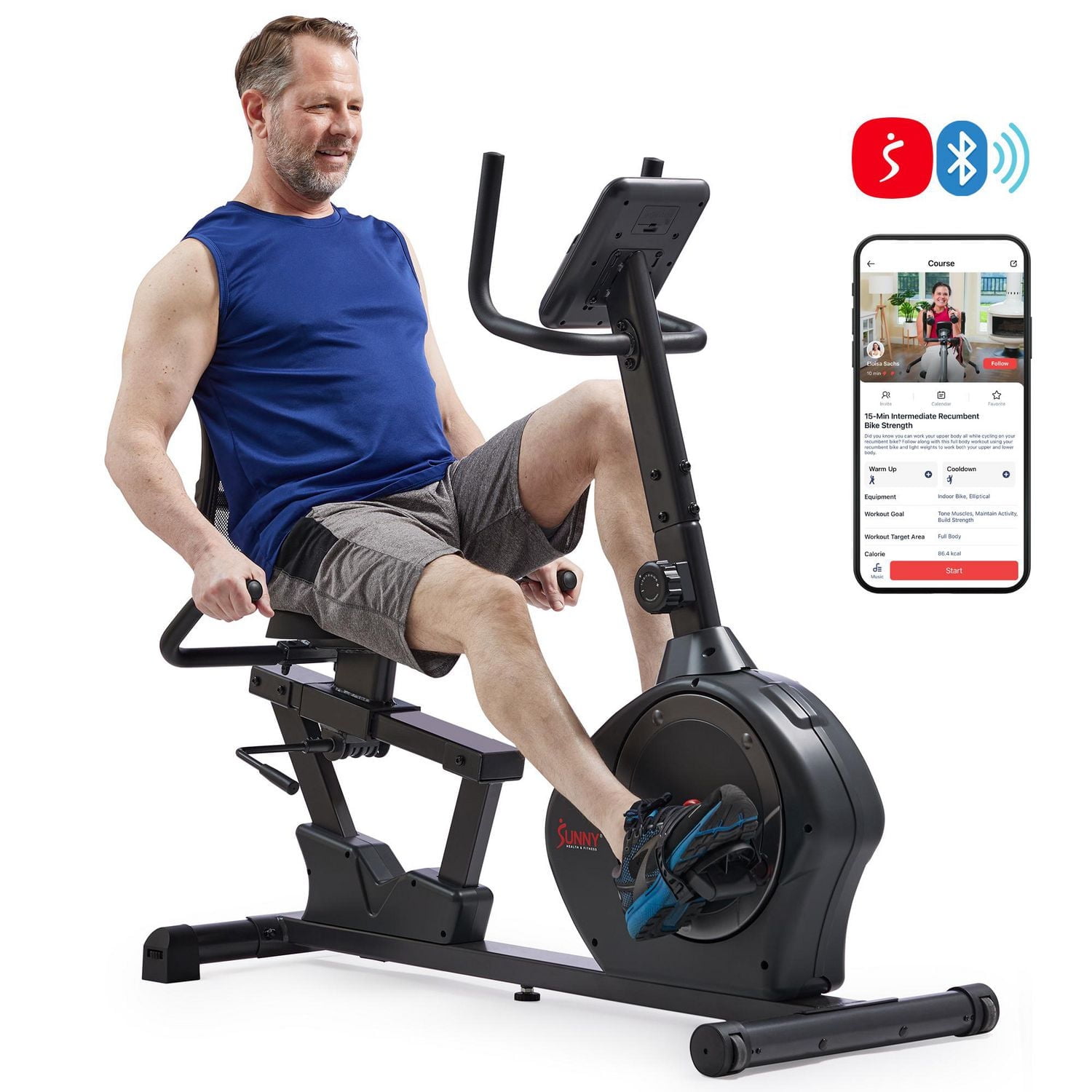 Click here for Sunny Health & Fitness Smart Recumbent Bike Exerci... prices
