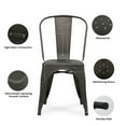 COMHOMA Metal Dining Chair Industrial Modern Iron Stackable Bistro ...